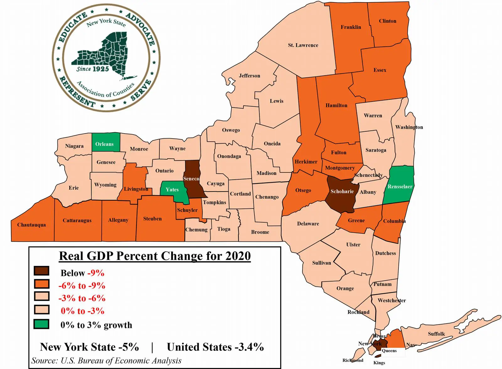 COVID Impact On State And County Real GDP